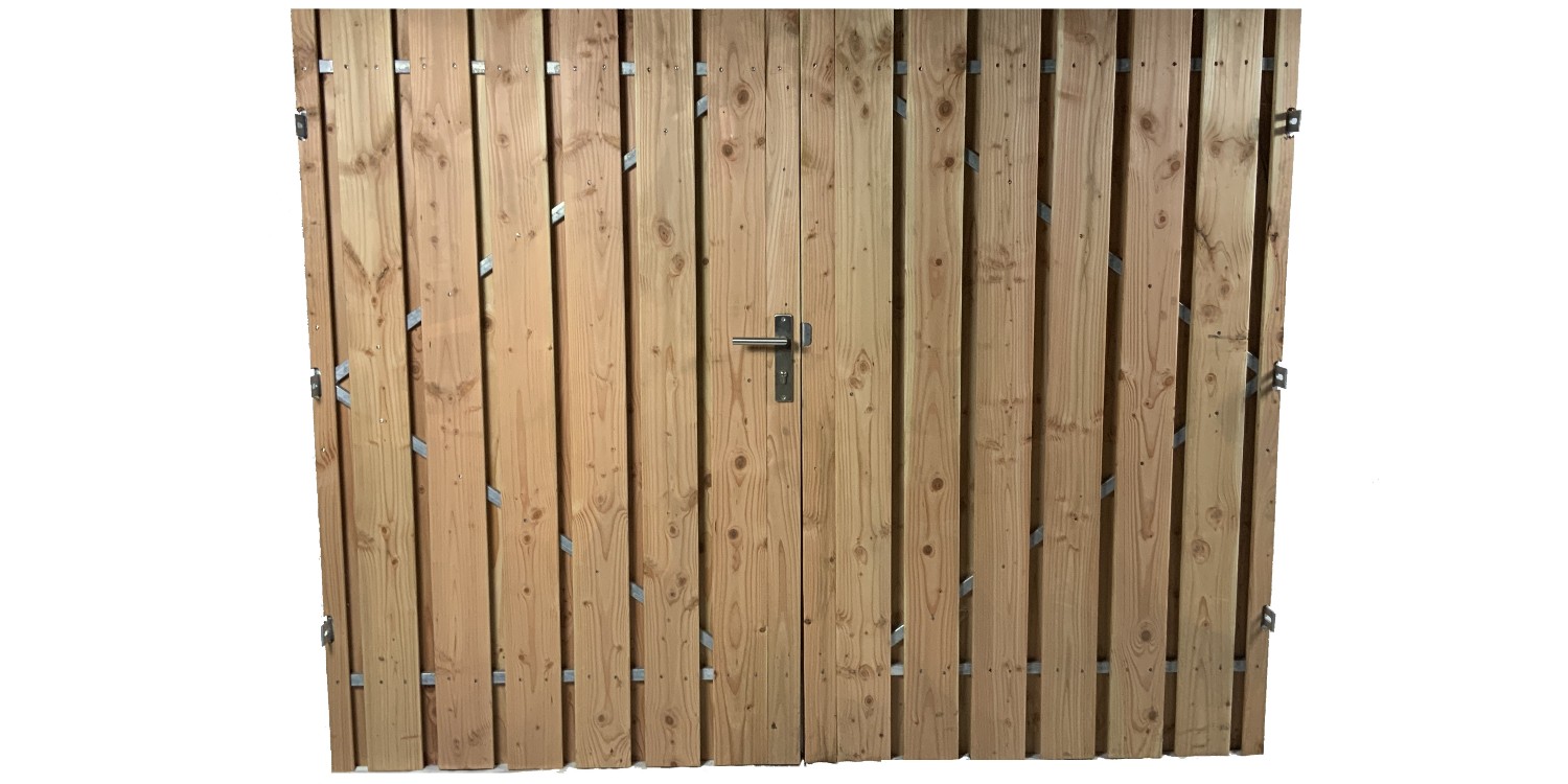 Douglas geschaafde dubbele tuindeuren | Jonker Tuindecoratie